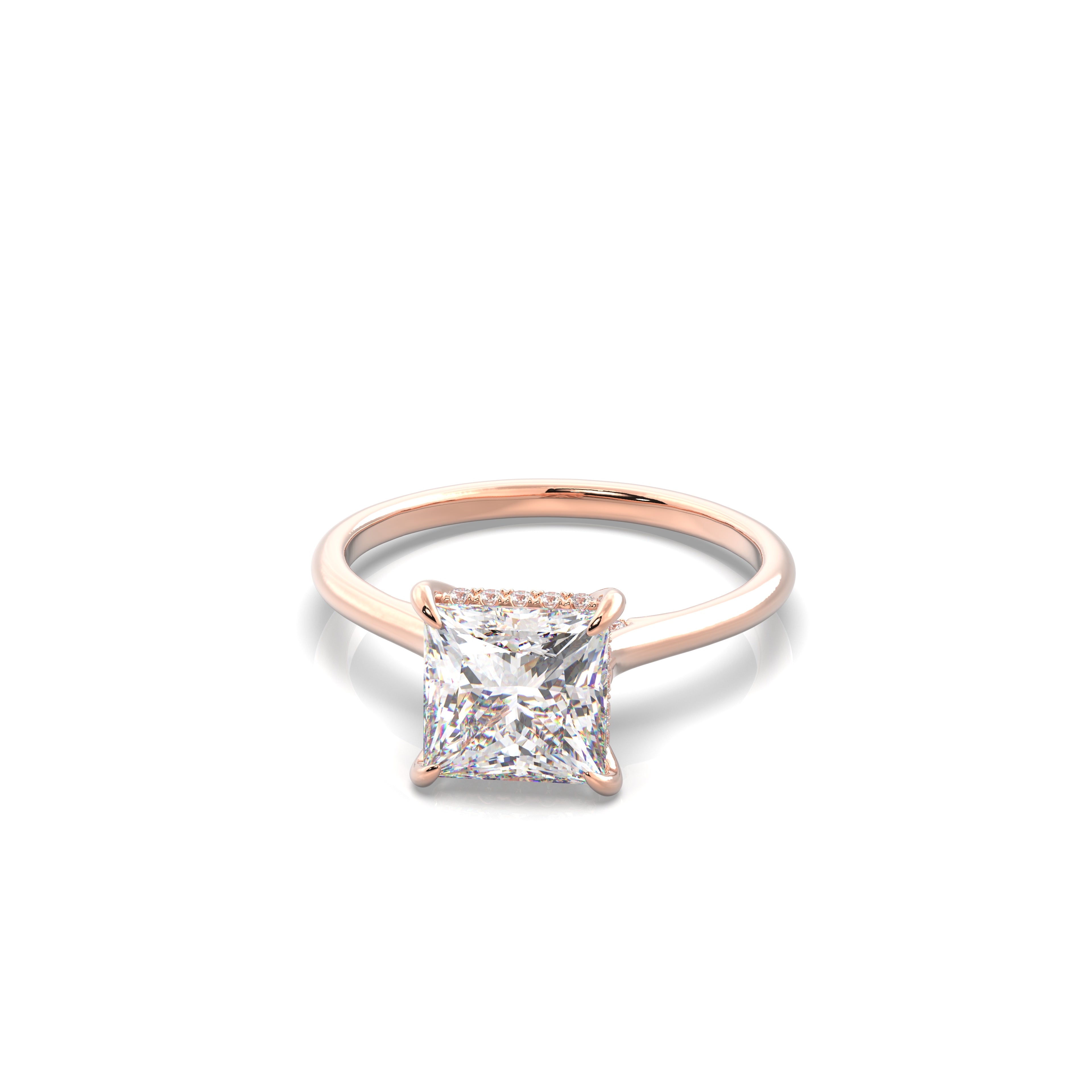 Meena Princess Diamond Engagement Ring Rose Gold - Bellisimo ...