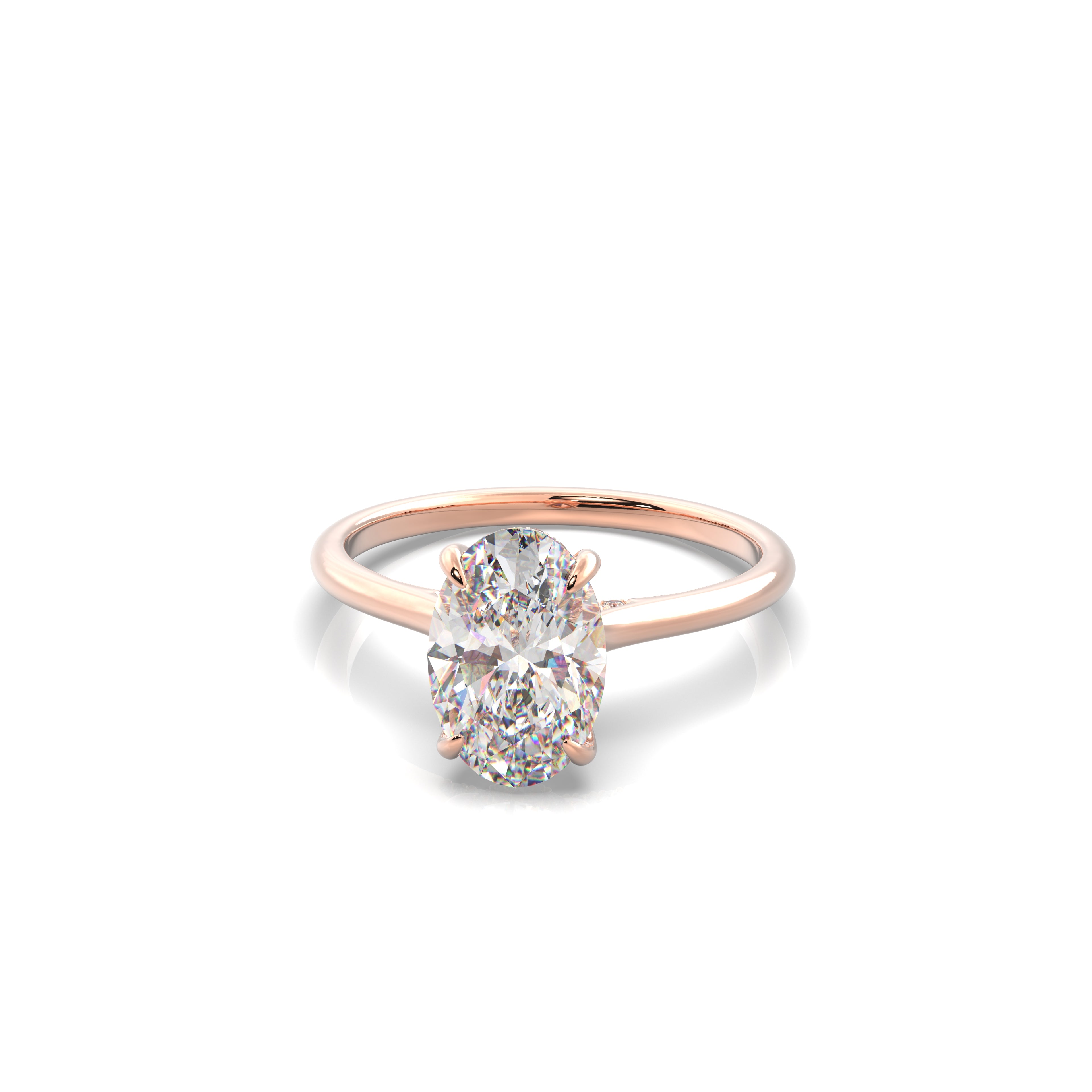 Meena Oval Diamond Engagement Ring Rose Gold - Bellisimo – Bellisimo ...