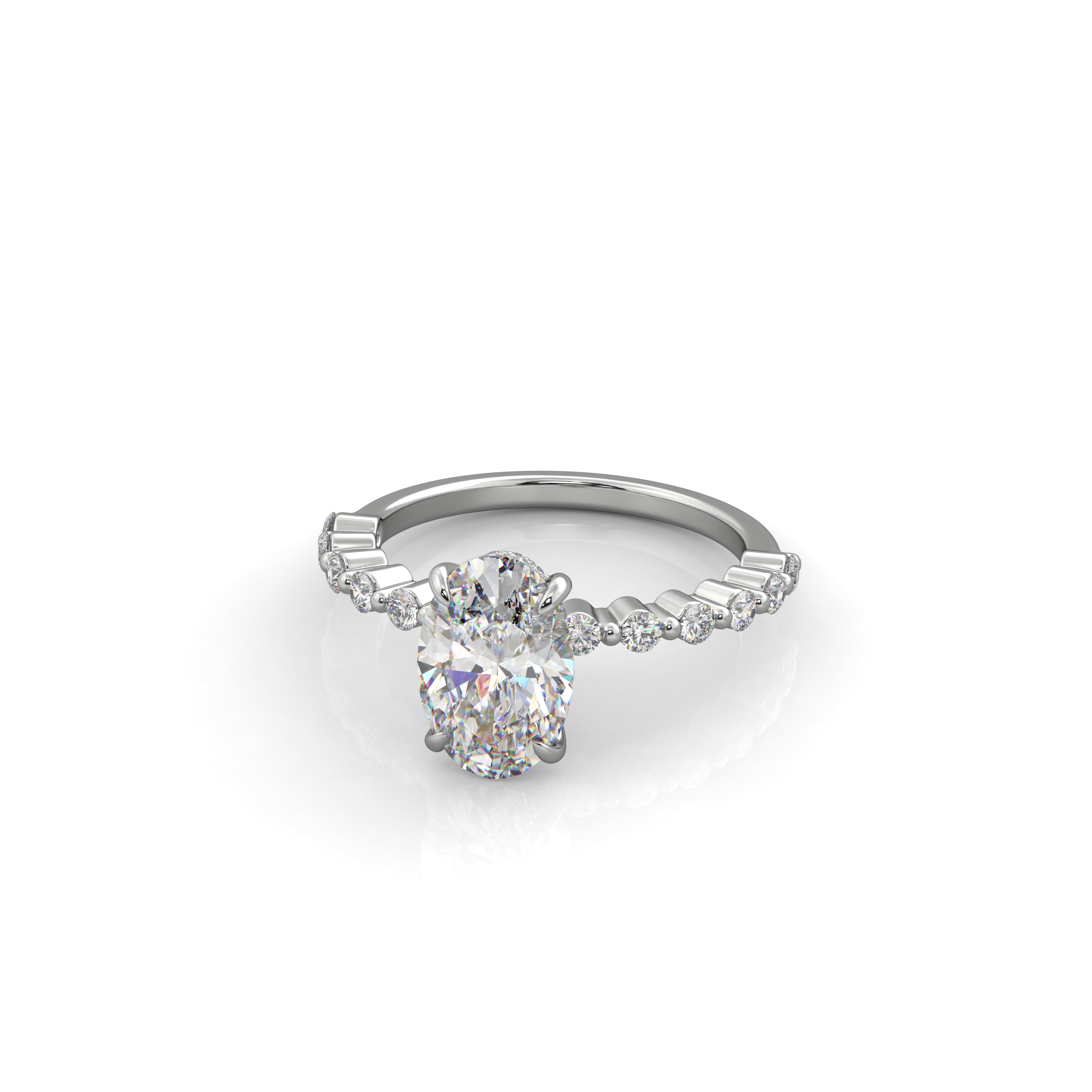Aleena Oval Diamond Engagement Ring Platinum - Bellisimo – Bellisimo ...